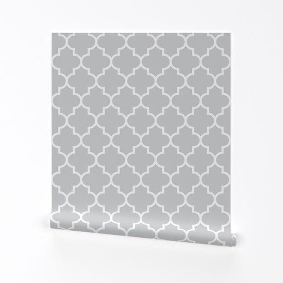 Grey Quatrefoil Wallpaper