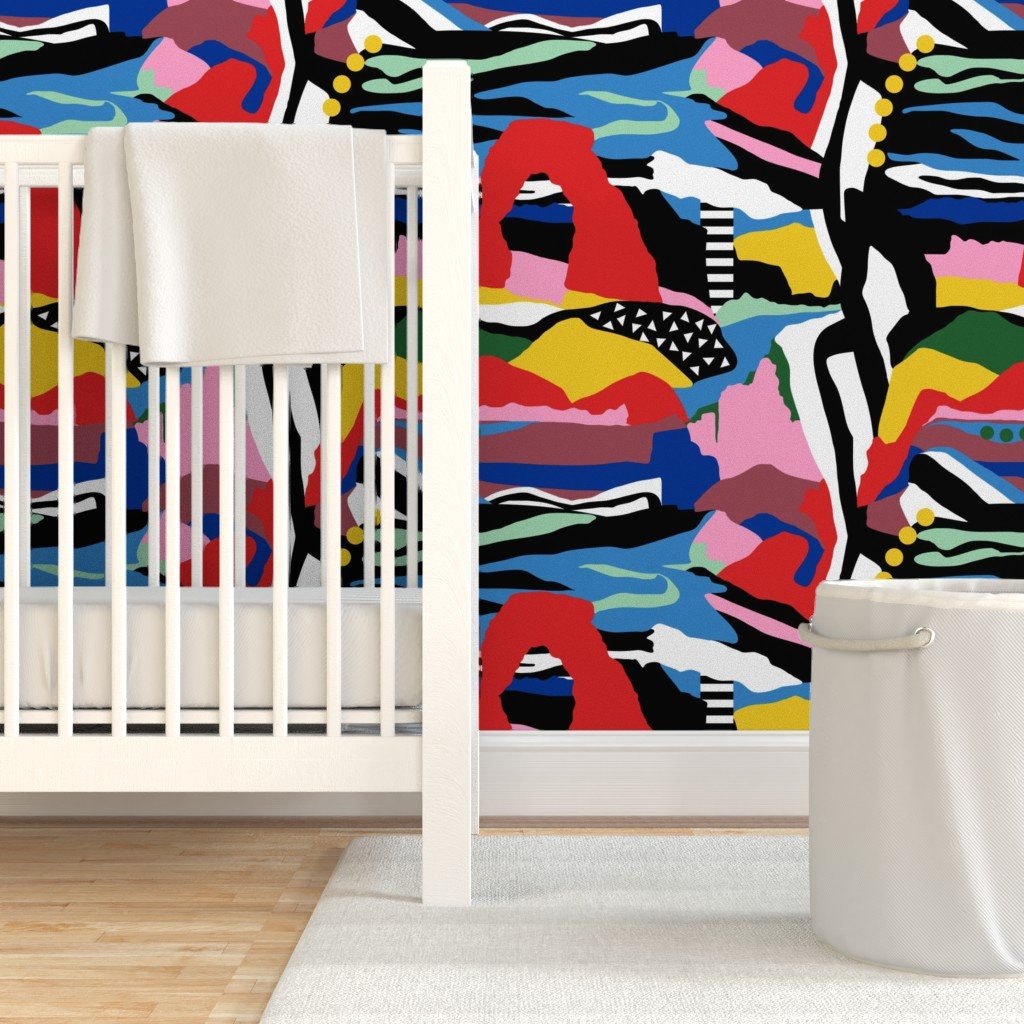 Postmodern Wallpaper Abstract Landscape by | Etsy