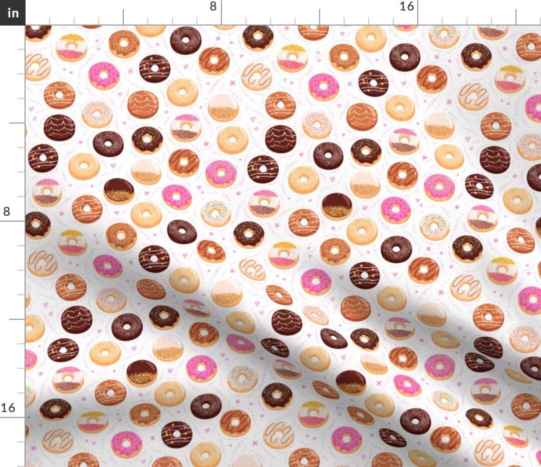 Sweet Donut Fabric Donuts Large Scale by Stolenpencil Pink and Brown ...