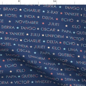 Alphabet Fabric Nautical Alphabet Navy by Weavingmajor Nautical ...