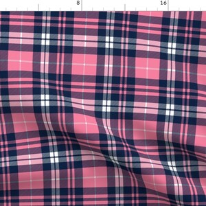 Pink and Blue Plaid Fabric Fall Plaid Hot Pink and Blue by - Etsy