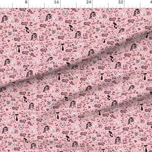 Fluff Fabric Miss Fluff Classic Pattern on Pink by Miss | Etsy