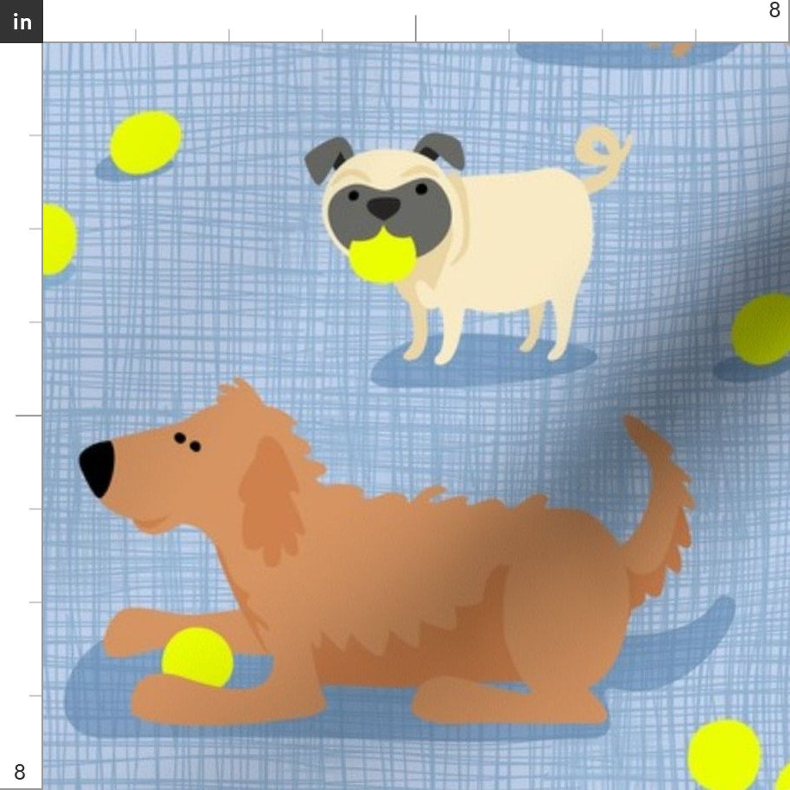 Dogs and Tennis Balls Fabric Dogs Love Tennis Balls by - Etsy