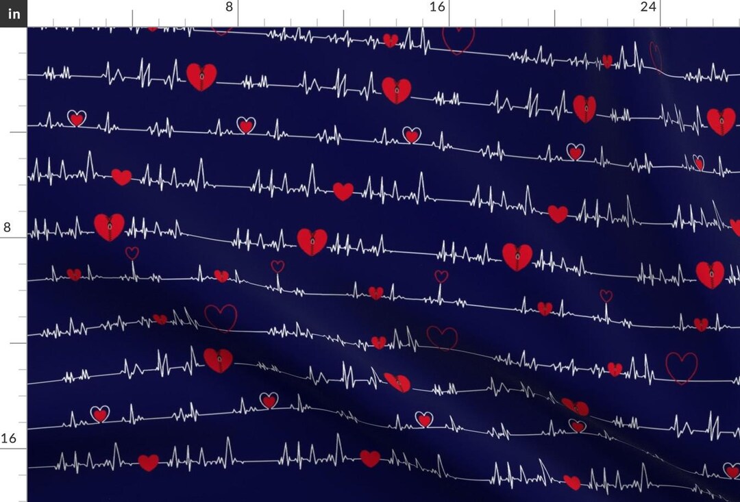 Beating Heart EKG Medical Fabric Zipper Open Heart Ekg Monitor by ...