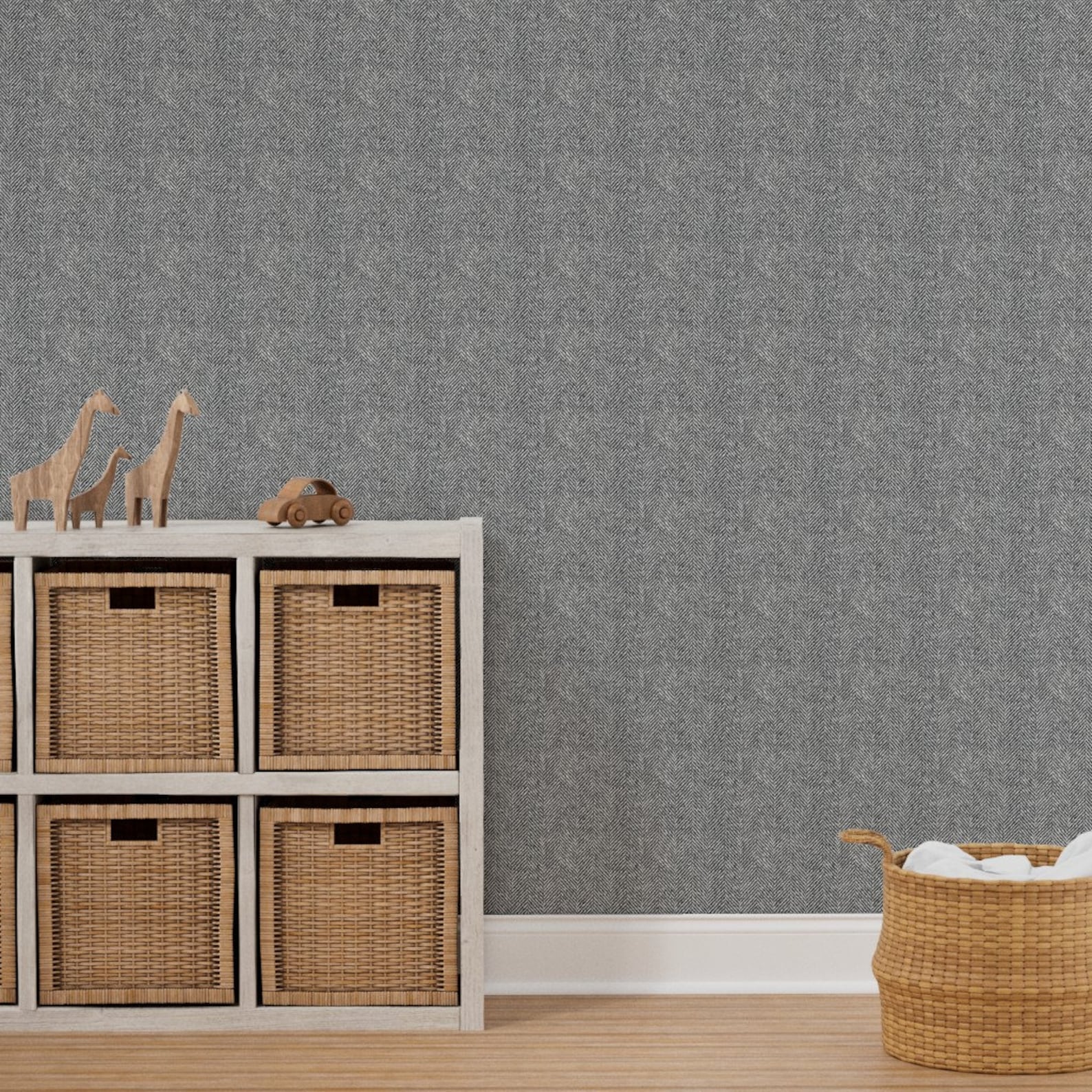 Tweed Look Wallpaper Herringbone Tweed by Willowlanetextiles - Etsy