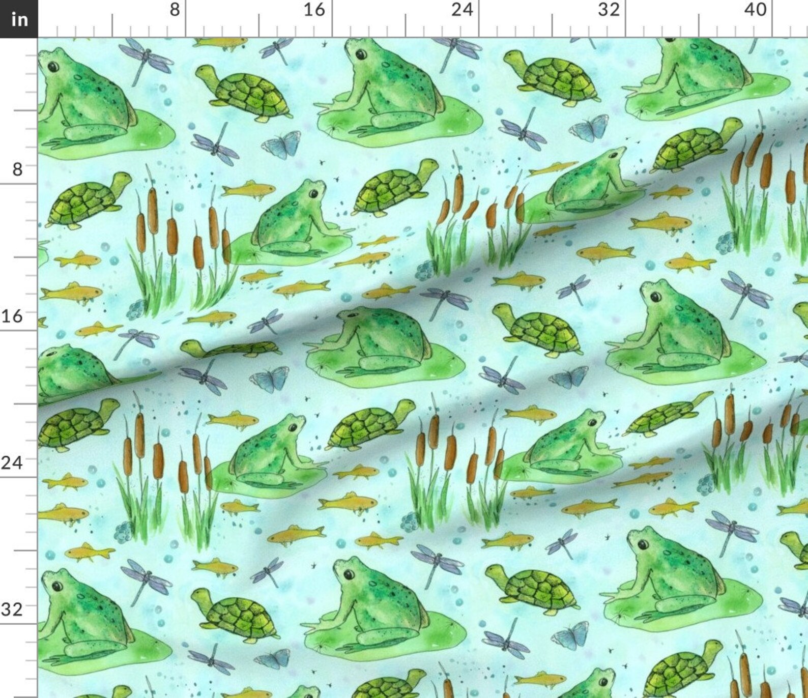 Frog Pond Fabric Frog Pond by Countrygarden Summer - Etsy