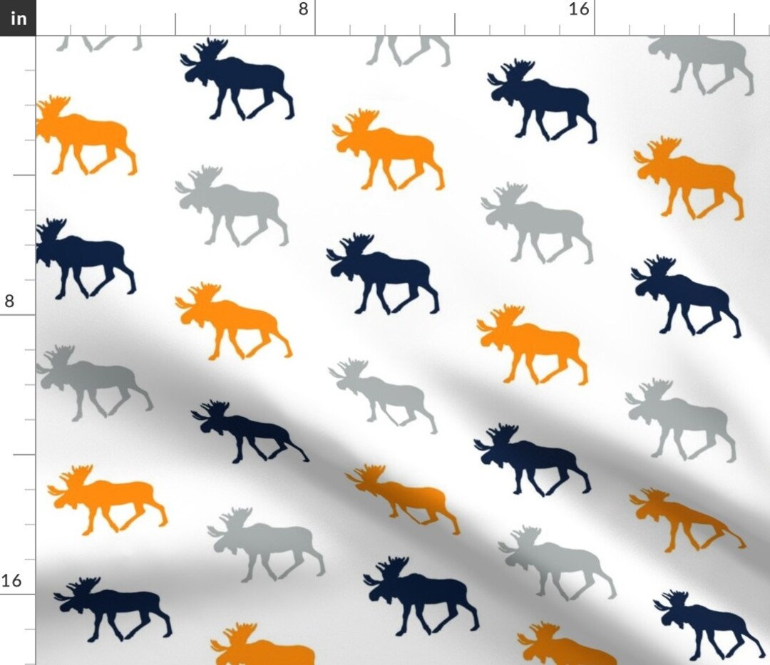 Moose Fabric Multi Moose // Great Outdoors by Littlearrowdesign Moose ...