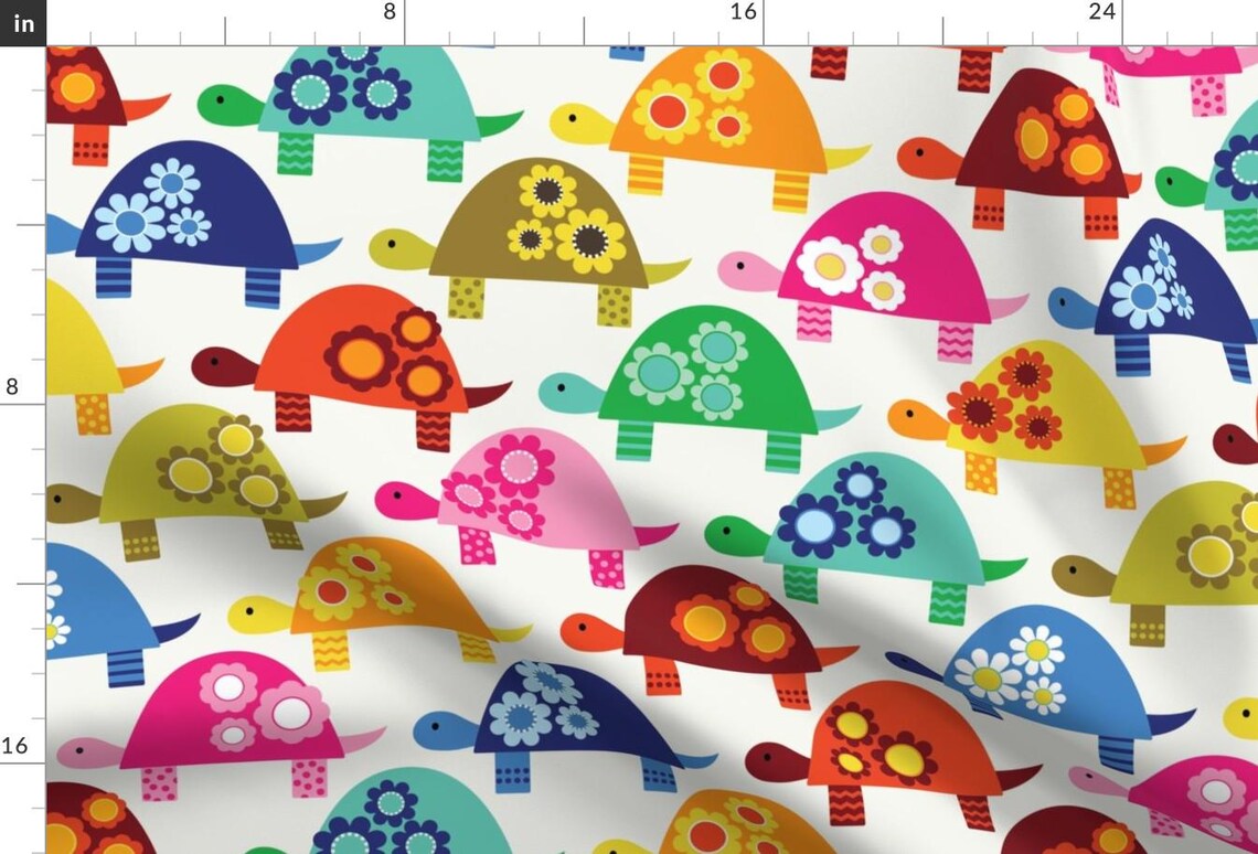Reptilia Fabric - Brightly-colored Tortoises by Twigged - Reptile ...