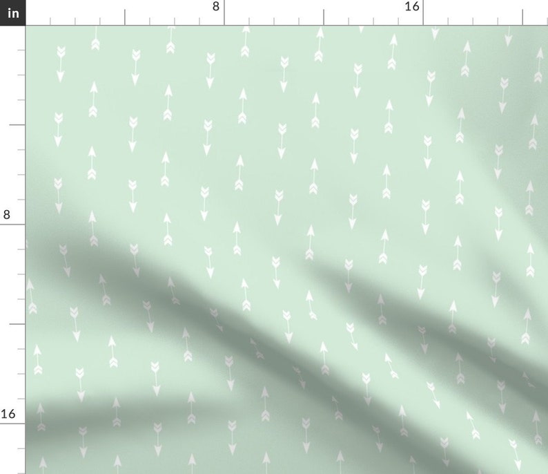 Mint Green Fabric White Arrows by Mint Peony Simple - Etsy