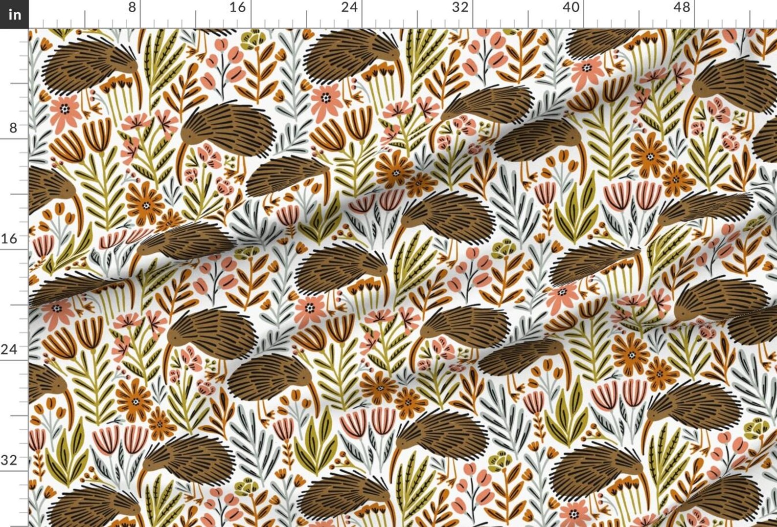 Kiwi Fabric - Northern Brown Kiwi by Amy Maccready -kiwi Bird New ...