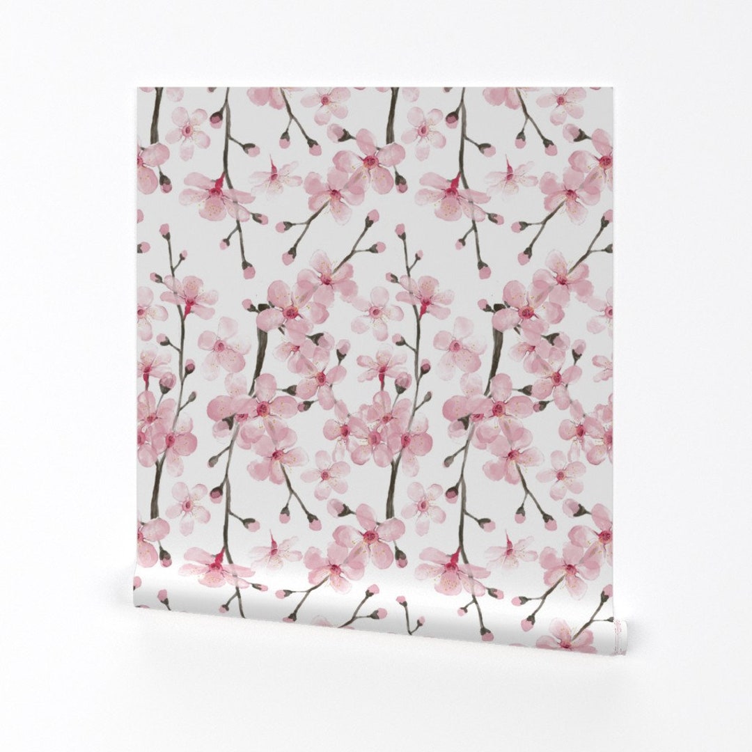 Cherry Blossom Wallpaper Pink Cherry Blossom Watercolor by ...