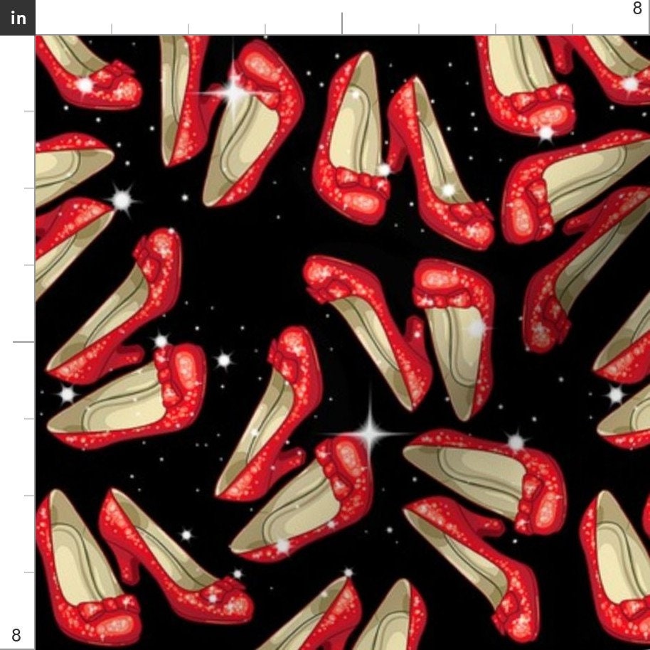 Ruby Slippers Fabric Ruby Slippers by Whimzwhirled Ruby | Etsy