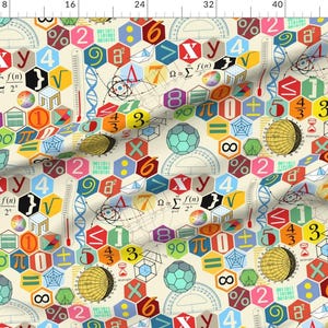 Math Fabric - Math in Color by Chicca Besso - Mathematics Polygons DNA ...