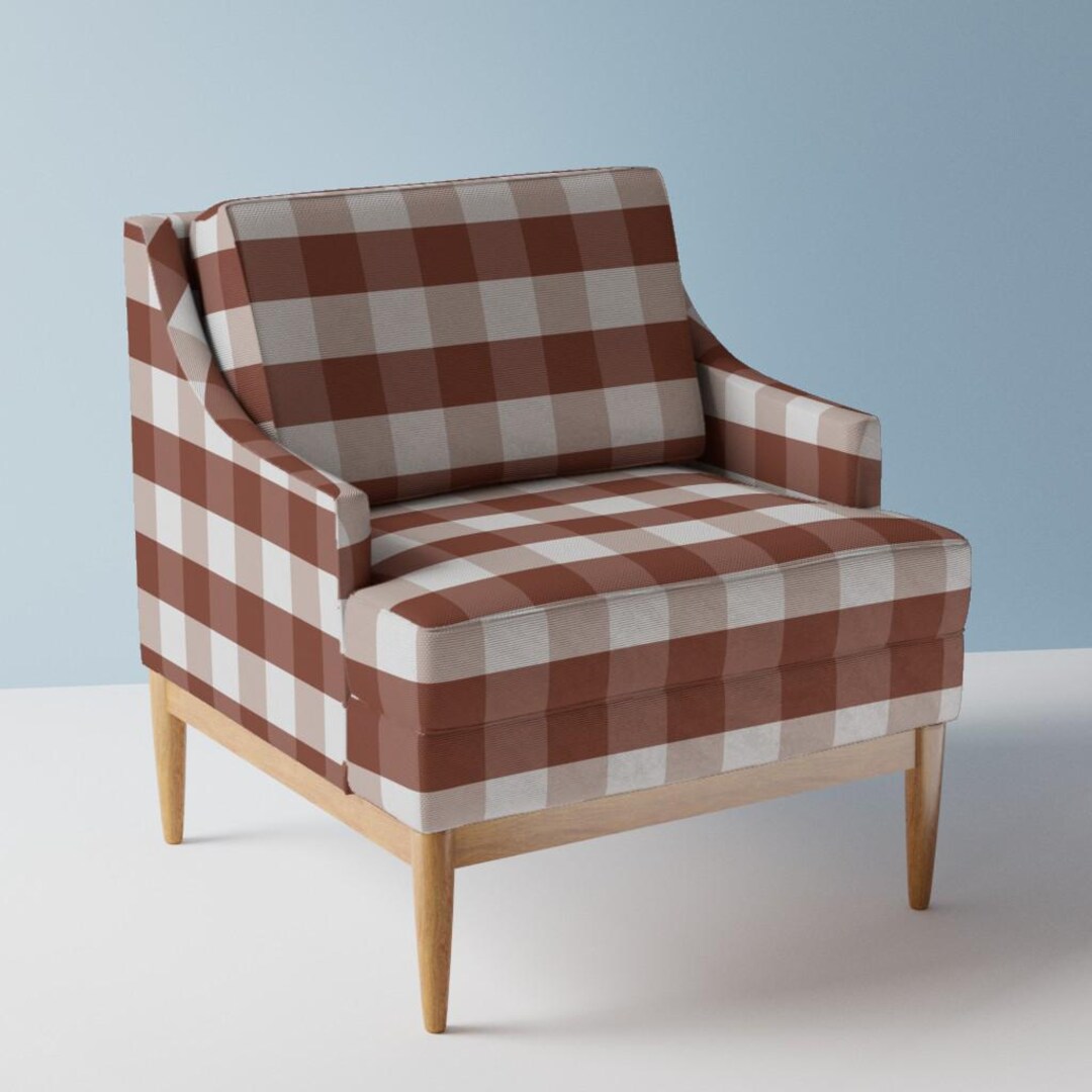 Brown Upholstery Fabric- Gingham Terra-cotta by Caro_duran - Gingham ...