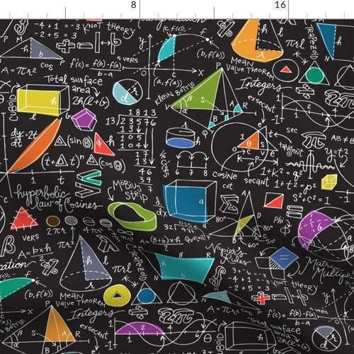 Pi Day Nerd Fabric by the Yard Pieces of Pi black by - Etsy