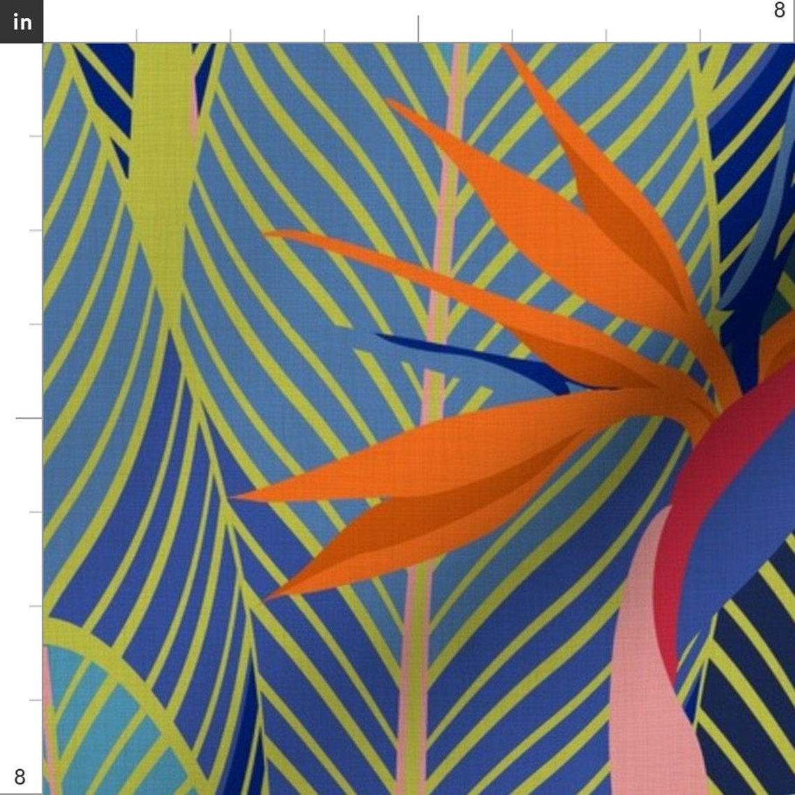 Bright Rainforest Fabric Tropical Bird of Paradise by - Etsy