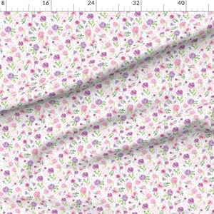 Spring Floral Apparel Fabric - Lavender and Light Pink by Twodreamsshop ...