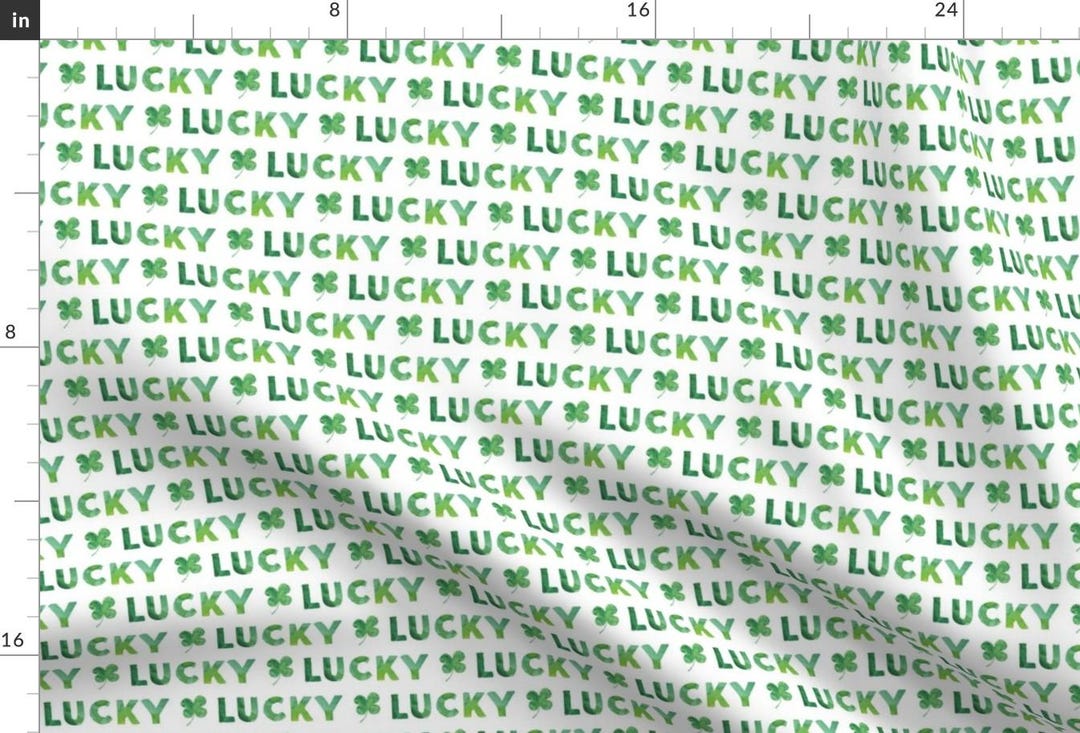 Lucky Fabric - Lucky Watercolor by Littlearrowdesign - Good Luck Irish ...