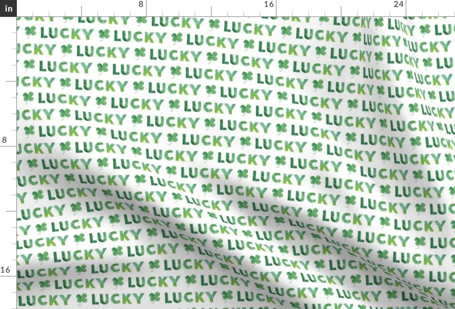 Lucky Fabric - Lucky Watercolor by Littlearrowdesign - Good Luck Irish ...