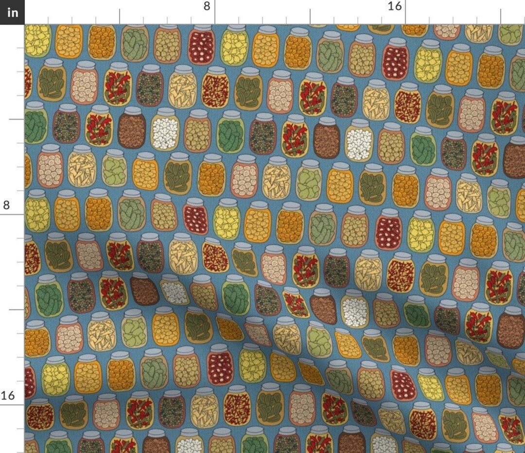 Pickled Fruits and Veggies Fabric in A Pretty Pickle by Seesawboomerang ...