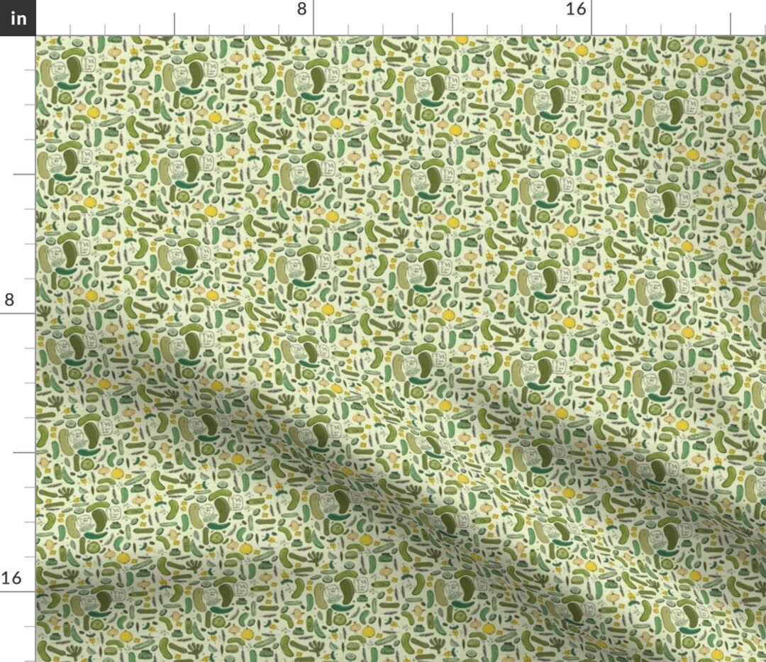 Kawaii Pickles Fabric I'M Kinda A Big Dill / Pickle/ Small Scale by ...