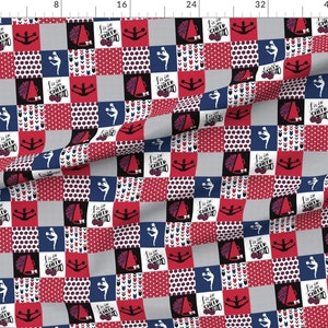 Cheer Life Fabric 3-inch Cheer Life by Longdogcustomdesigns Red Blue ...