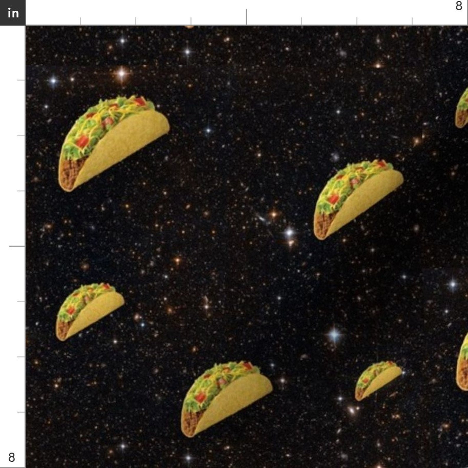 Taco Galaxy Fabric Space Taco by Sewoeno Taco Space Galaxy - Etsy