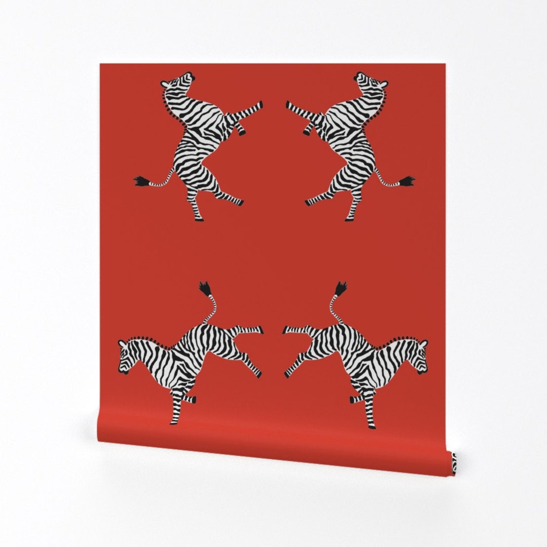Zebra Wallpaper Zebra High5 Red by Danika Herrick Zebra Red Black ...