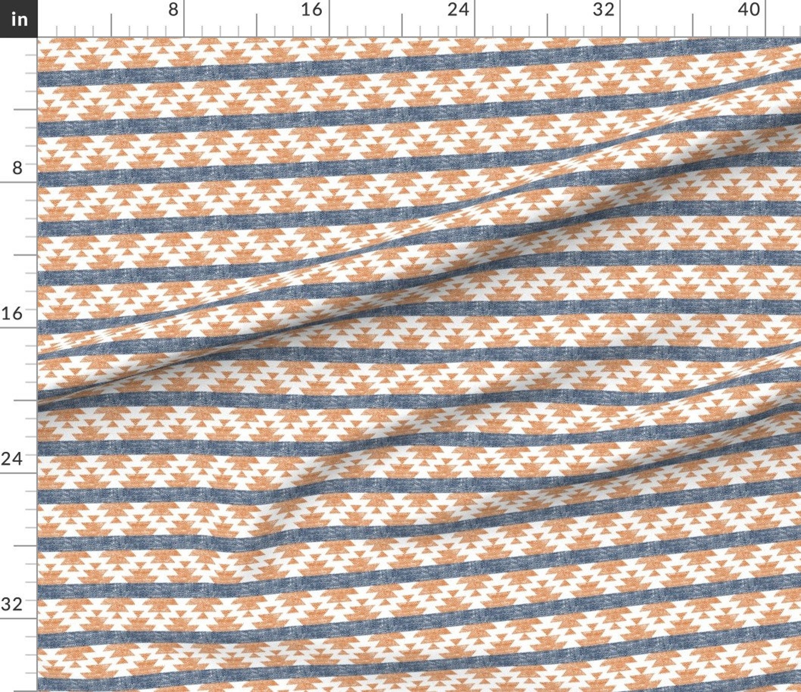 Aztec Tribal Stripe Fabric Woven Aztec Orange by - Etsy