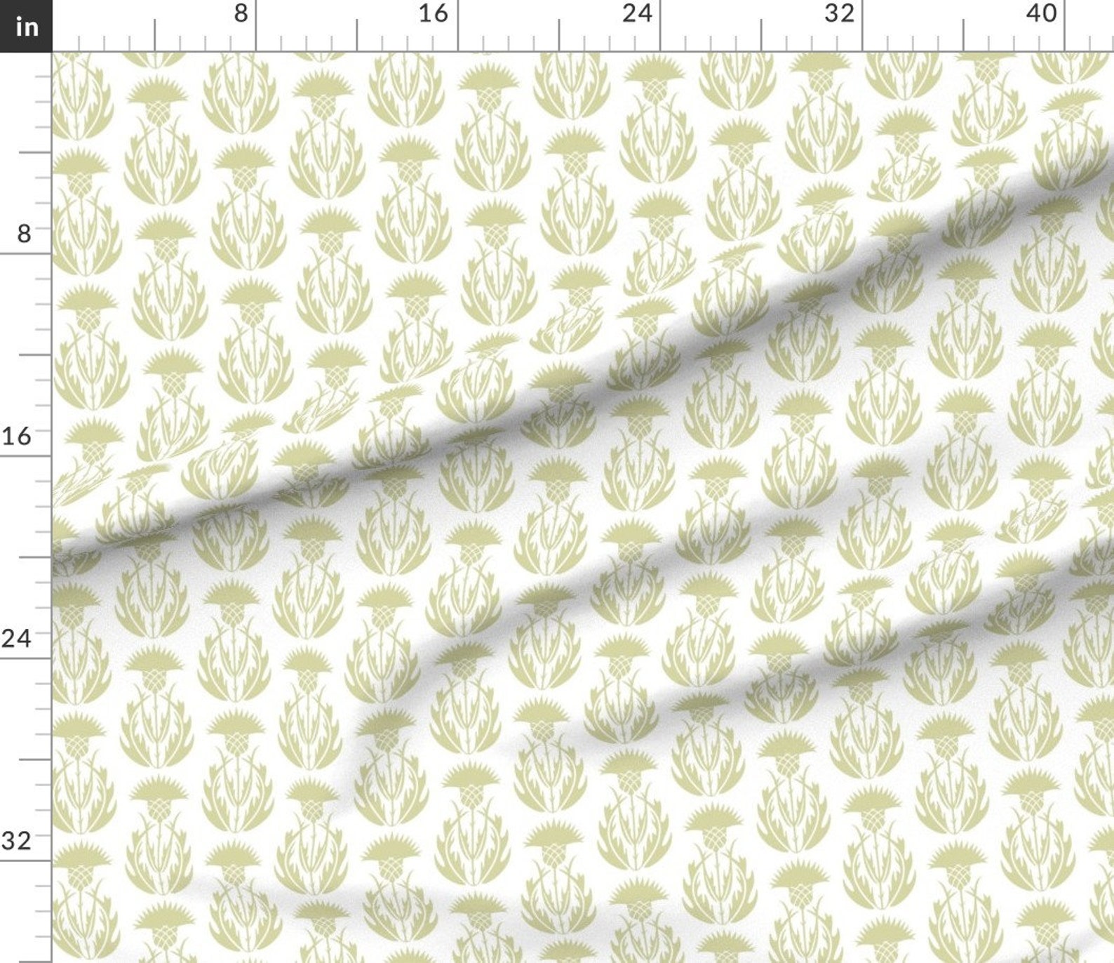 Thistle Fabric Thistle by Cindylindgren Thistle Folk Art - Etsy