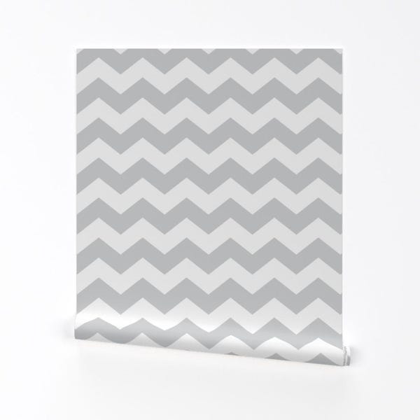 White Gray Chevron - Etsy