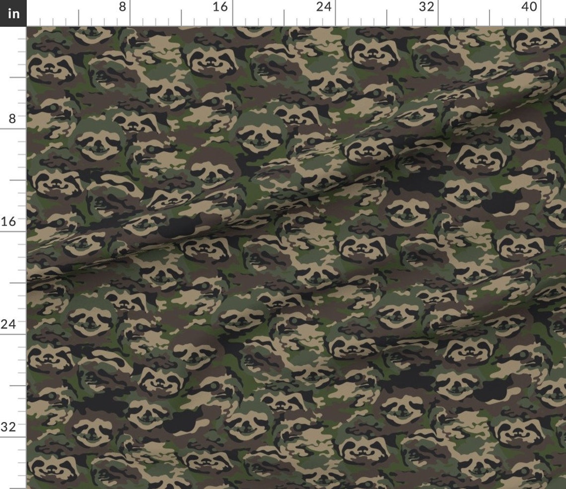 Camouflage Sloth Green and Brown Fabric Hunting Sloth Camo - Etsy