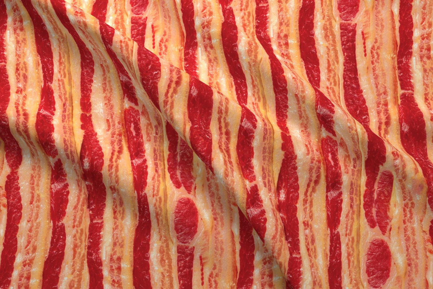 Bacon Fabric Bacon Slabs By Xoxotique Bacon Stripes Cotton | Etsy