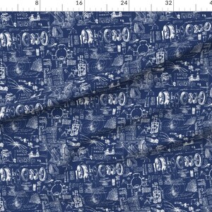 Blueprints Fabric Da Vinci's Blueprints by Thinlinetextiles Blueprints ...
