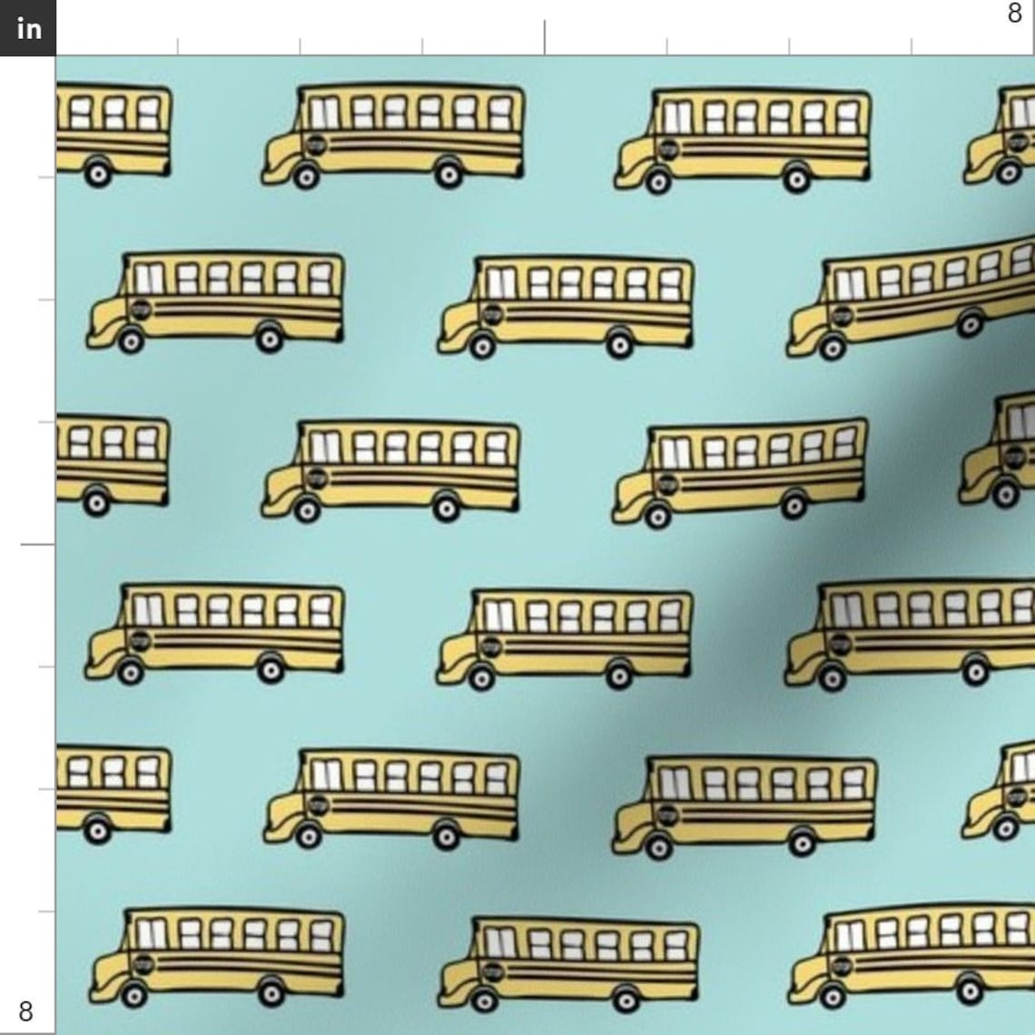 School Bus Fabric School Bus Fabric by Littlearrowdesign | Etsy
