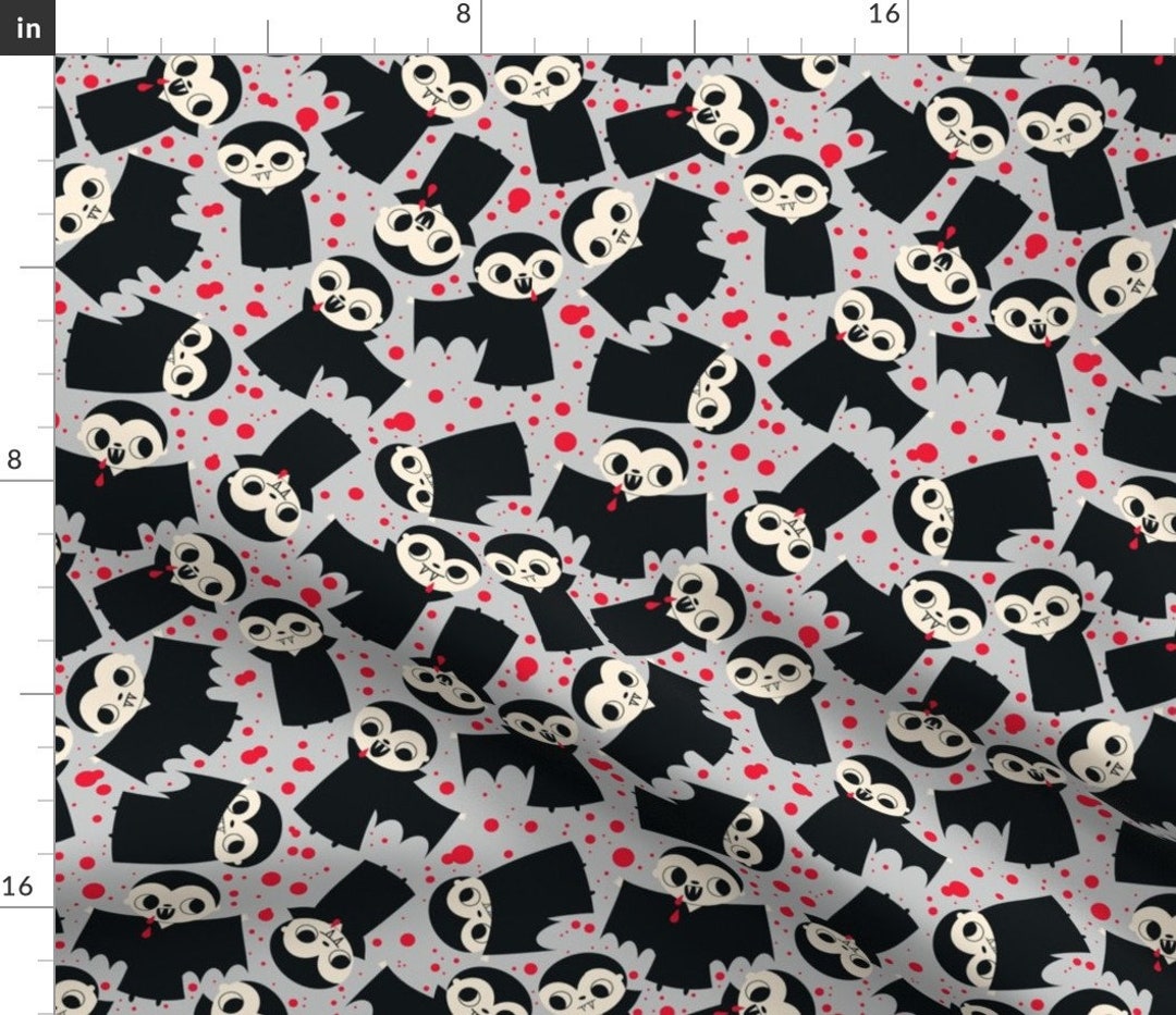 Vampire Fabric Vampire Fabric Gray by Heidikenney - Etsy