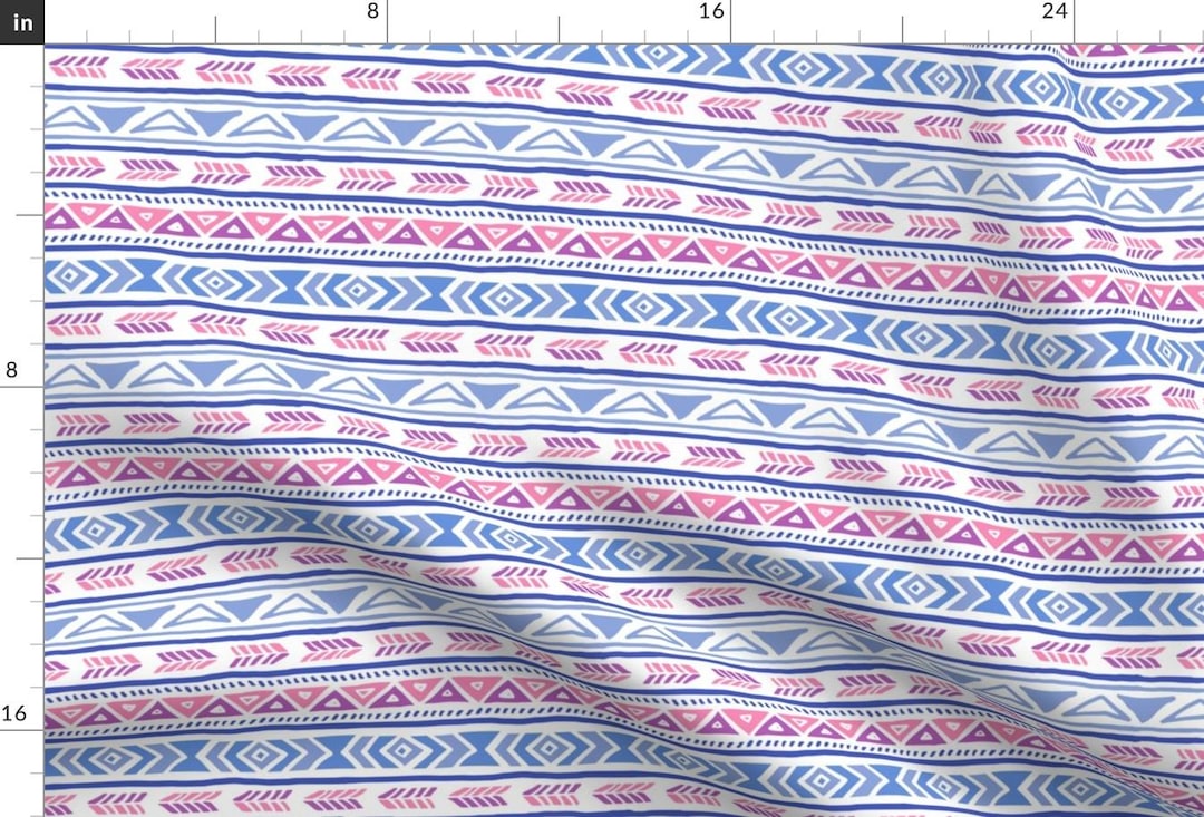 Boho Stripe Fabric - Boho Native American Cute Diamond Stripe Design ...
