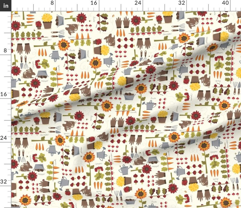 Gardening Roots Fabric Root Veggies and More 1 by - Etsy