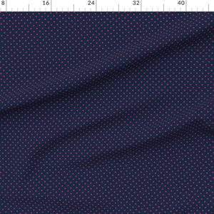 Navy Dots Fabric - Mini Hot Pink Polka Dots on Navy Blue by Paper and ...