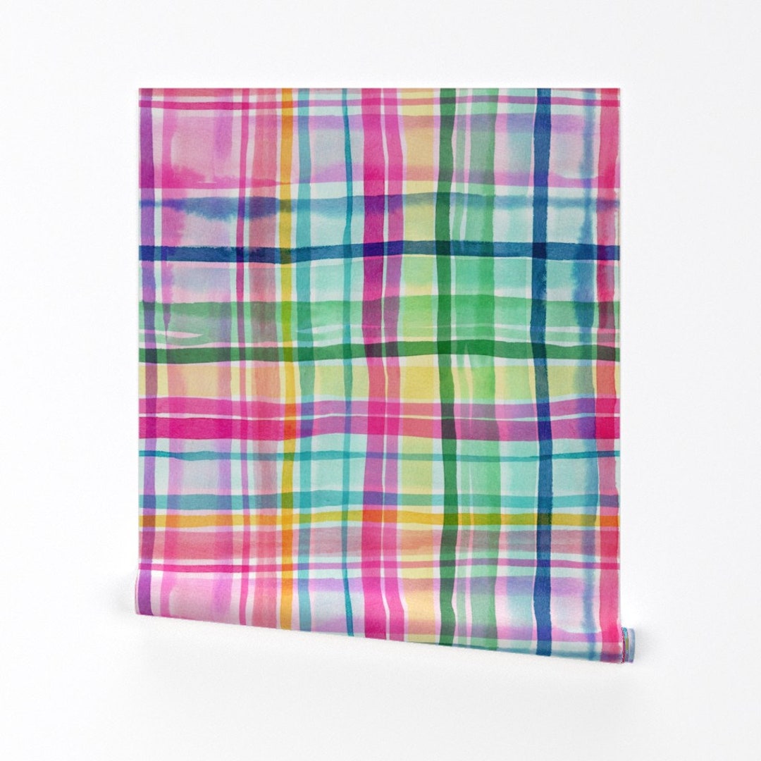 Checks Wallpaper Cheerful Checks by Ninola-design - Etsy