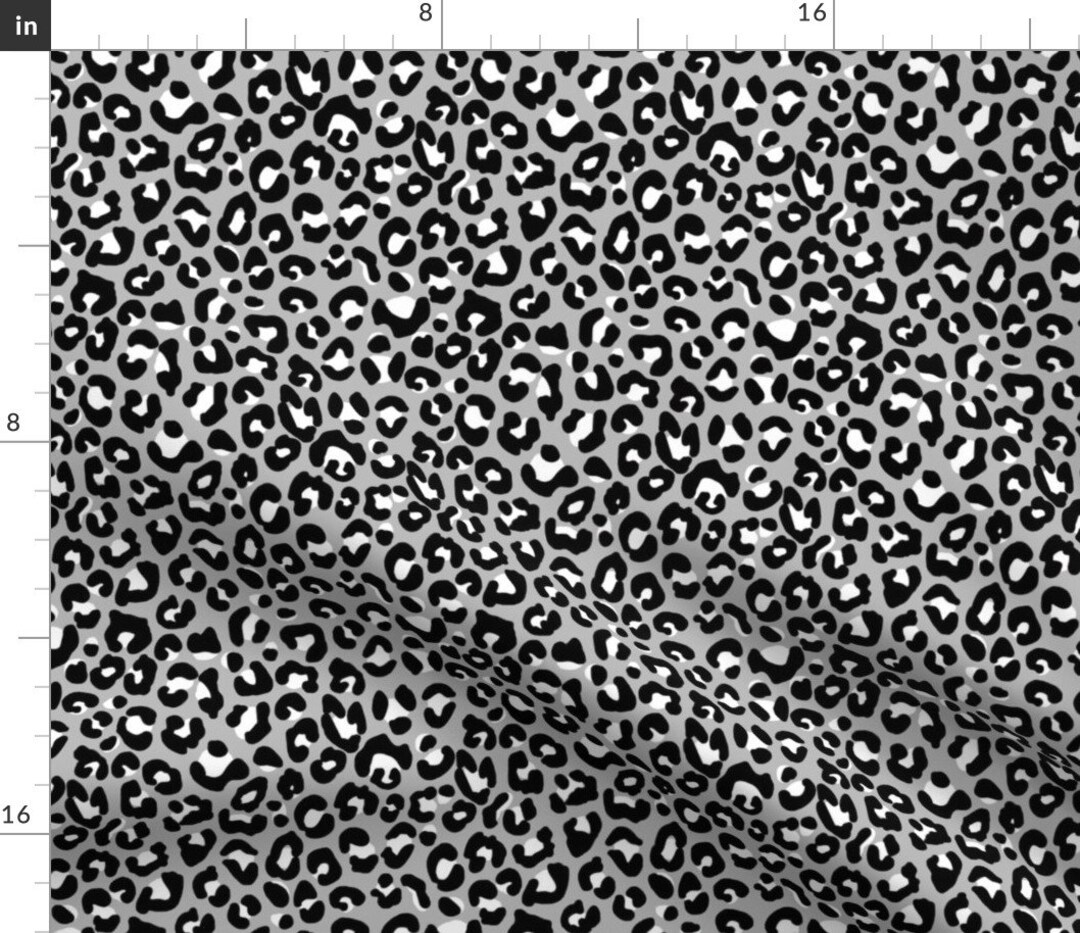 Black and Gray Cheetah Print Fabric Black Grey Leopard Cheetah by ...