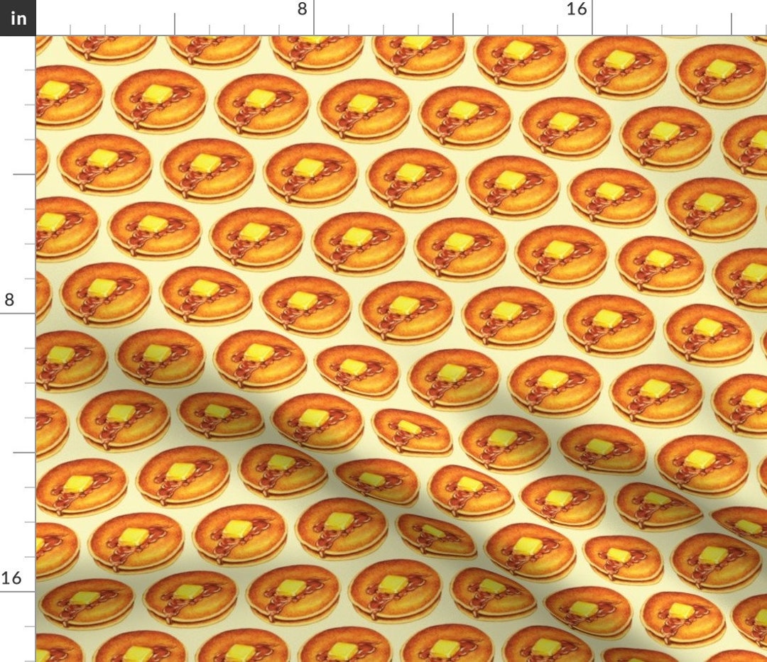 Pancake Breakfast Fabric Pancake by Kellygilleran Retro - Etsy