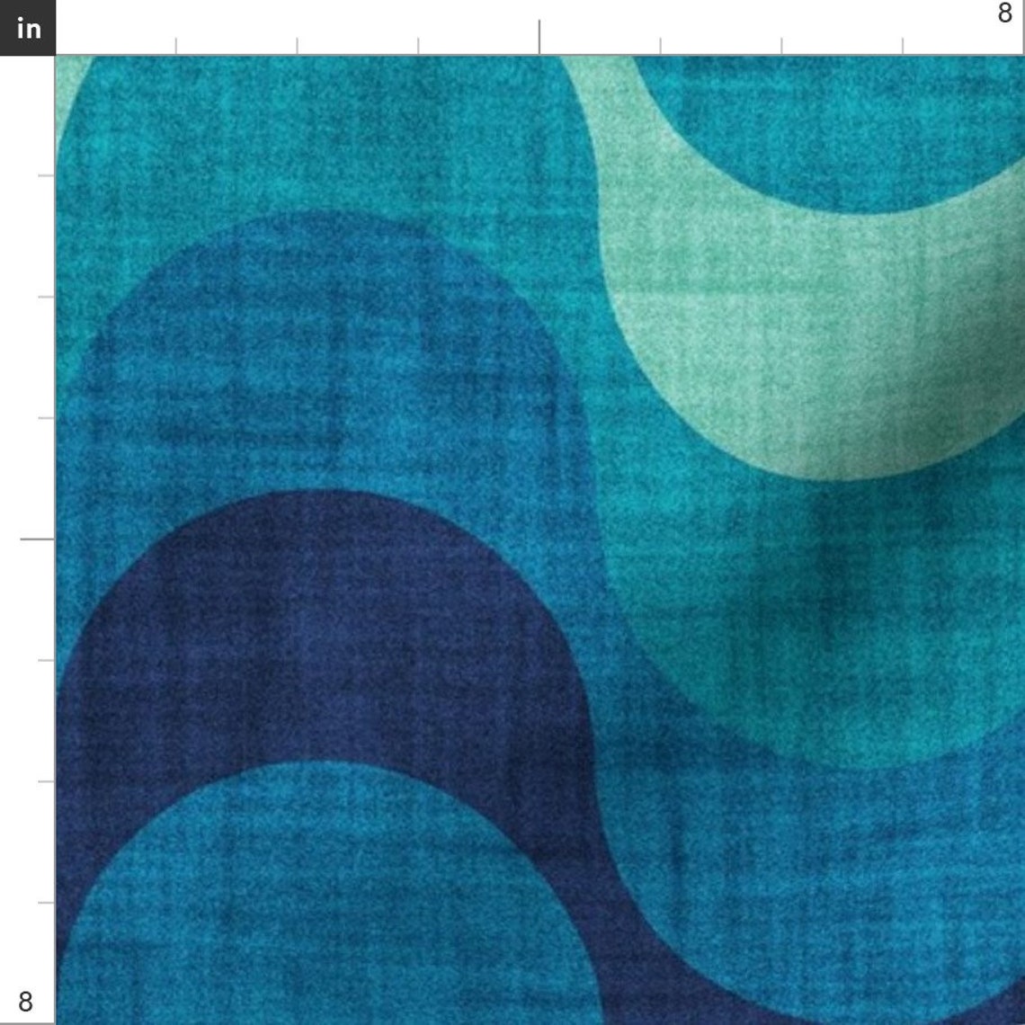 Wavy Retro Stripes Fabric Groovy Ocean Waves by Selmacardoso - Etsy