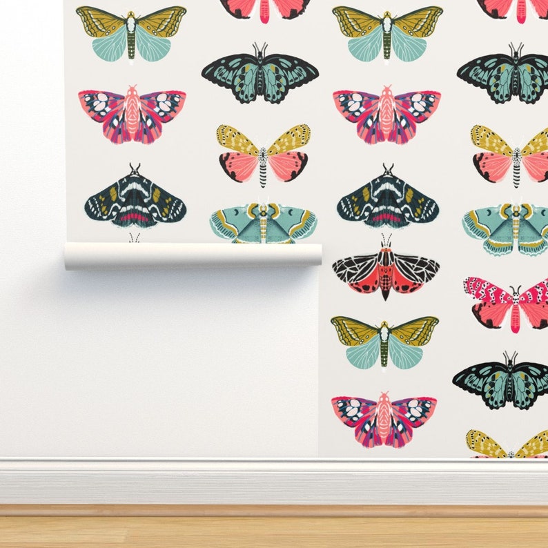 Moth Wallpaper Moths // Butterflies Moth Design by Andrea - Etsy