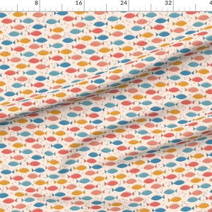Fish Fabric One Fish Two Fish by Megdig Design Marine Animals Ocean Sea ...
