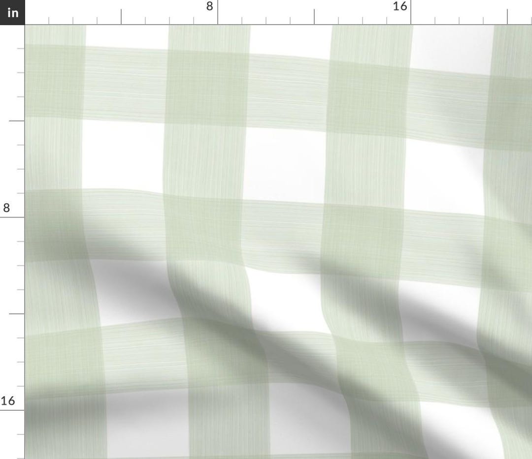 Buffalo Plaid Fabric Soft Green and White Plaid by Danika_herrick Grid ...