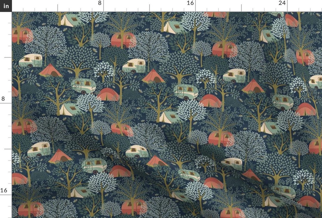 Adventure Fabric - Camping Ditsy Adventure by Garabateo - Camping ...