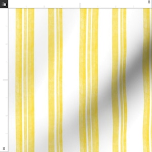 Yellow Upholstery Fabric- Modern Yellow Stripe by Ronya_lake - Painted ...