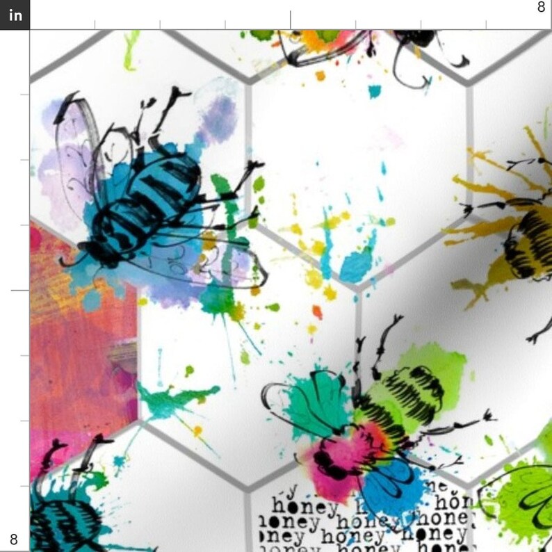 Rainbow Honeybee Fabric Bee Splat by Karismithdesigns - Etsy