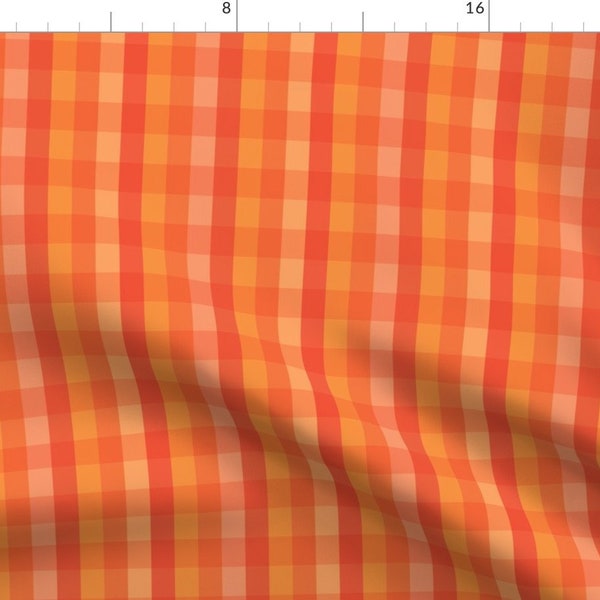 Orange Plaid Fabric - Etsy